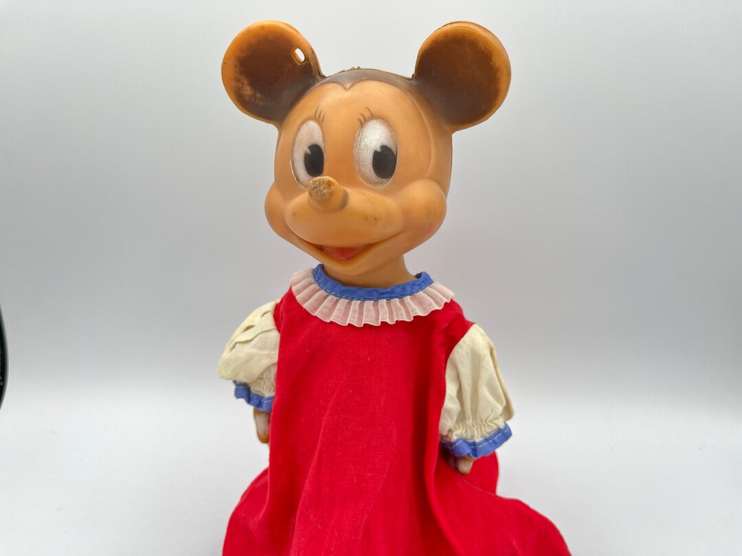 Disney Minnie Mouse Rubber Squeaky Doll Toy 1950's - Etsy