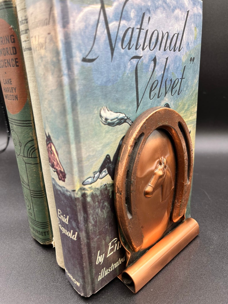 Vintage Copper Bookends Horse and Horseshoe Solid Copper - Etsy