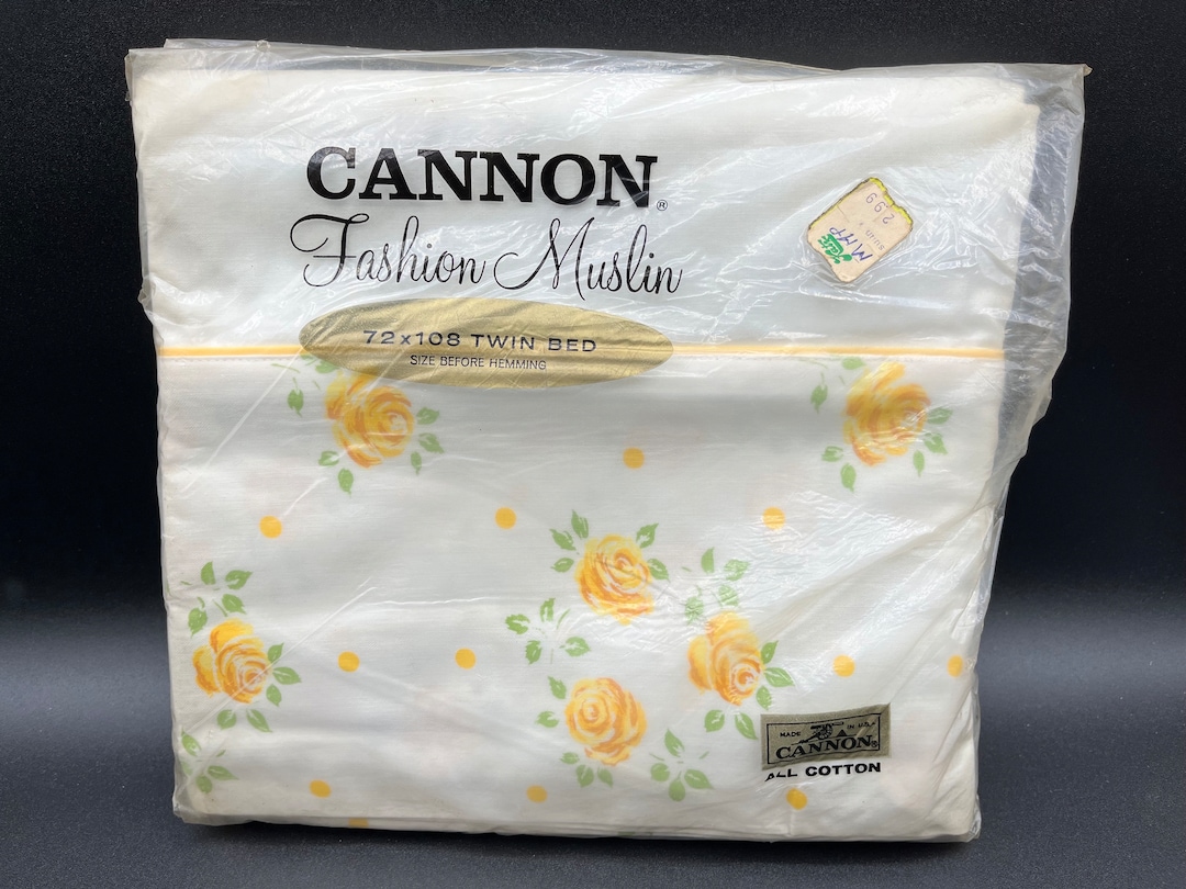 Vintage Sheet Fabric Cannon Fashion Muslin 72" X 108" Floral Cotton ...