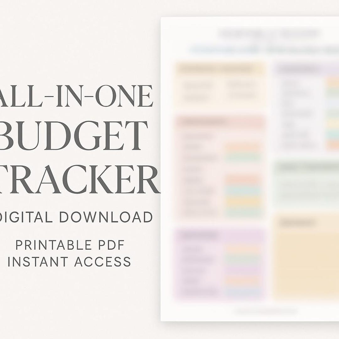 All-in-one Budget Tracker | Monthly Expense Sheet | Printable PDF ...
