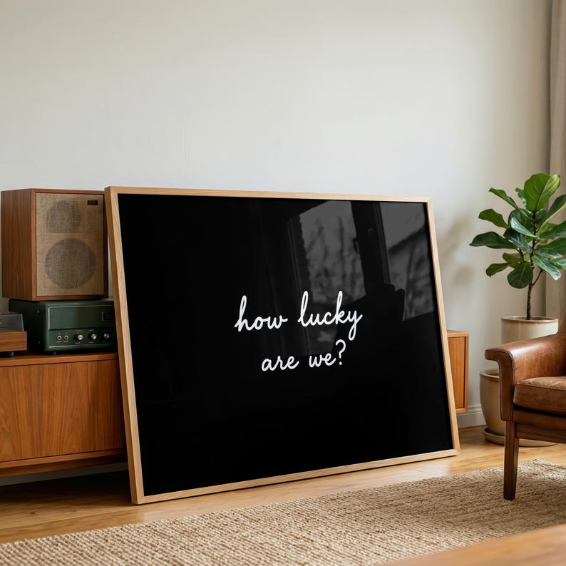 How Lucky Are We? Quote Print – Minimalist Typography Art (digital ...