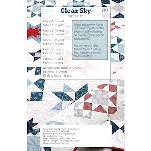 Clear Sky Digital Quilt Pattern (PDF) - Etsy