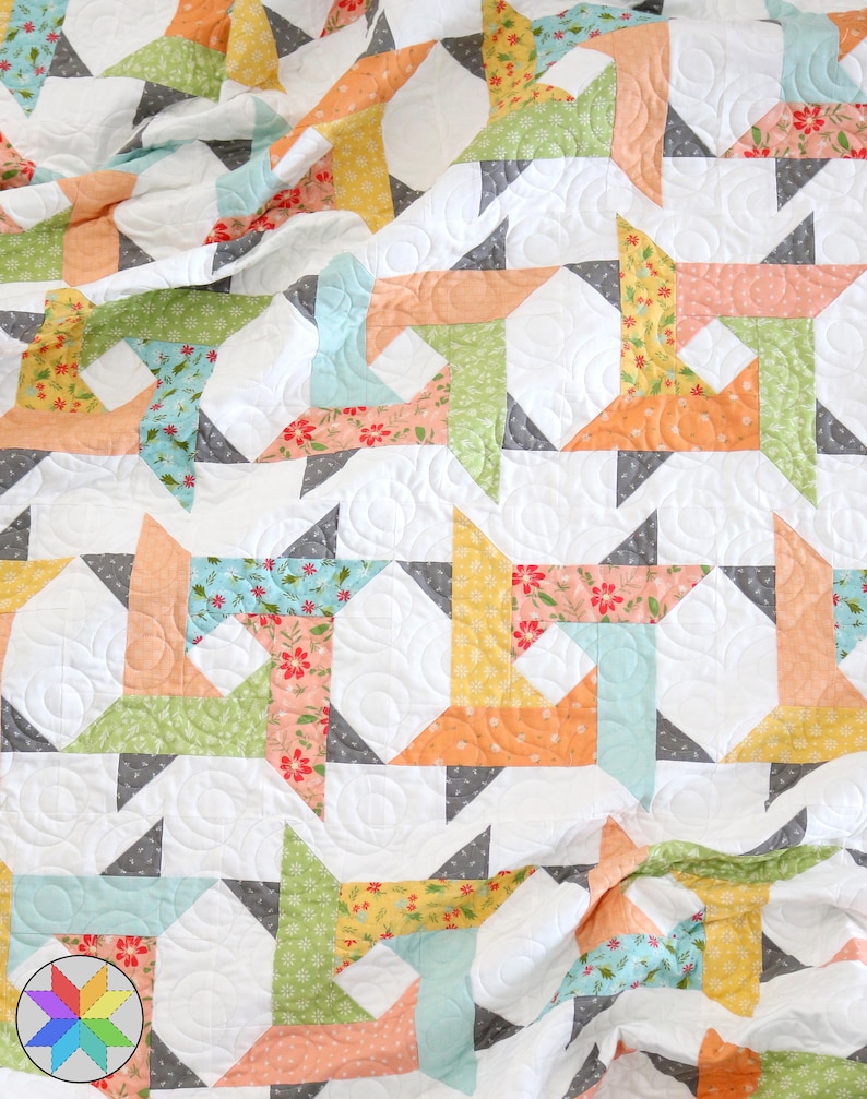 Windy City Digital Quilt Pattern (PDF) - Crib, Throw, Twin, Queen Sizes ...