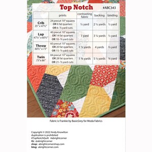 Top Notch Digital Quilt Pattern (PDF) - Etsy