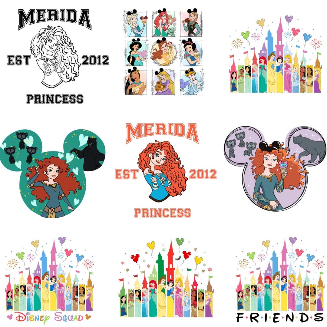 Merida PNG Bundle, Brave Princess Clipart for Shirts and Sublimation ...