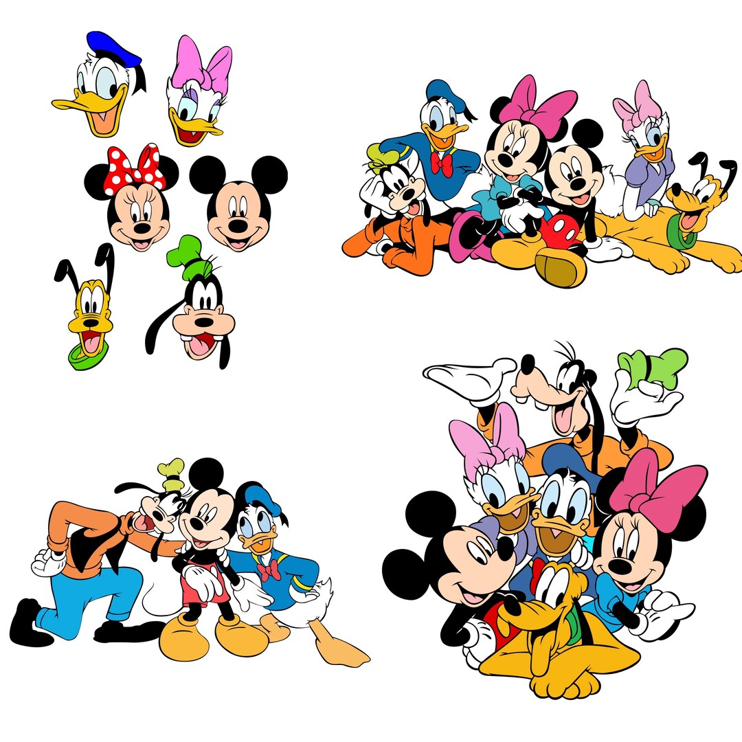Classic Cartoon Friends Png Set for Shirts, Character Group Clipart ...