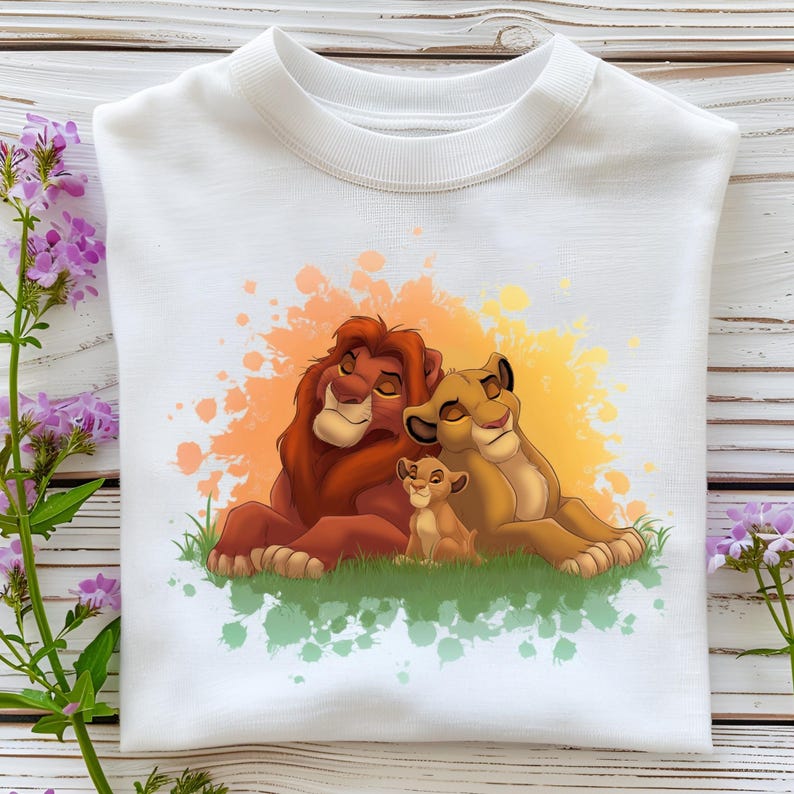 Lion Family Watercolor Png, Simba Nala With Baby Cub Clipart, Cute ...