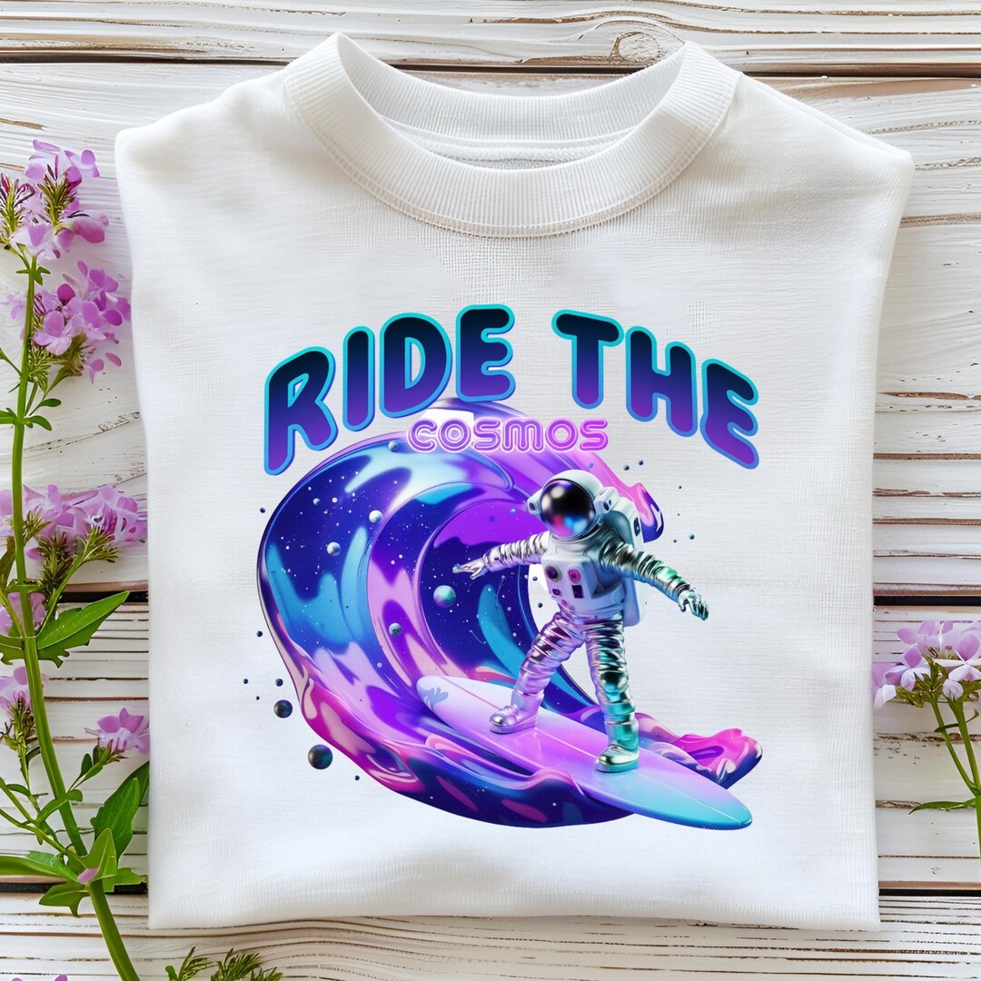 Ride the Cosmos Astronaut Png, Space Surfing Galaxy Png, Retro Sci-fi ...