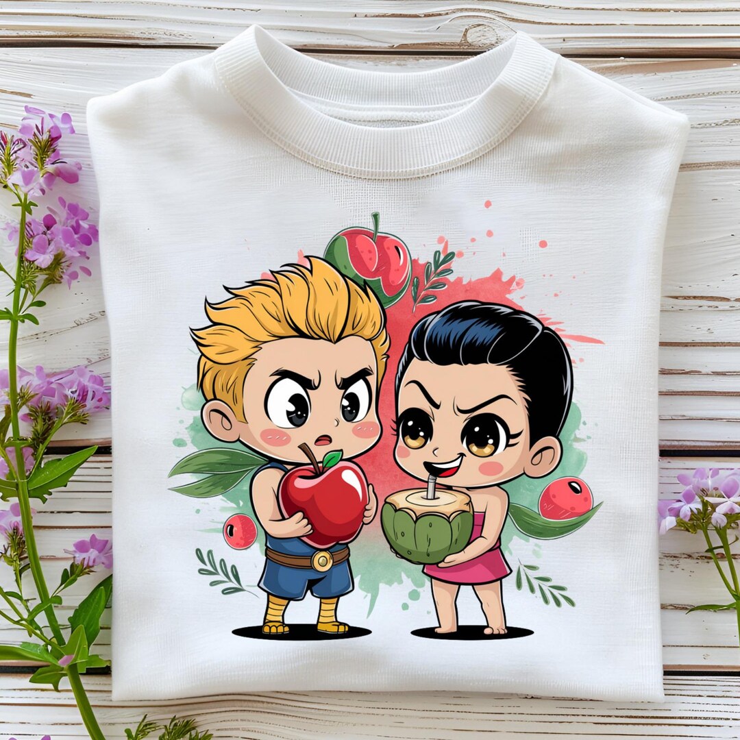 Pua and Maximus Png, Funny Fruit Duel Clipart, Apple Vs Coconut Chibi ...