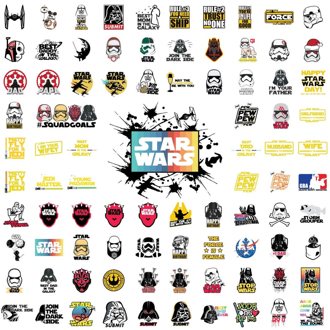300+ Star Wars SVG PNG Bundle, Darth Vader Mandalorian Yoda Designs ...