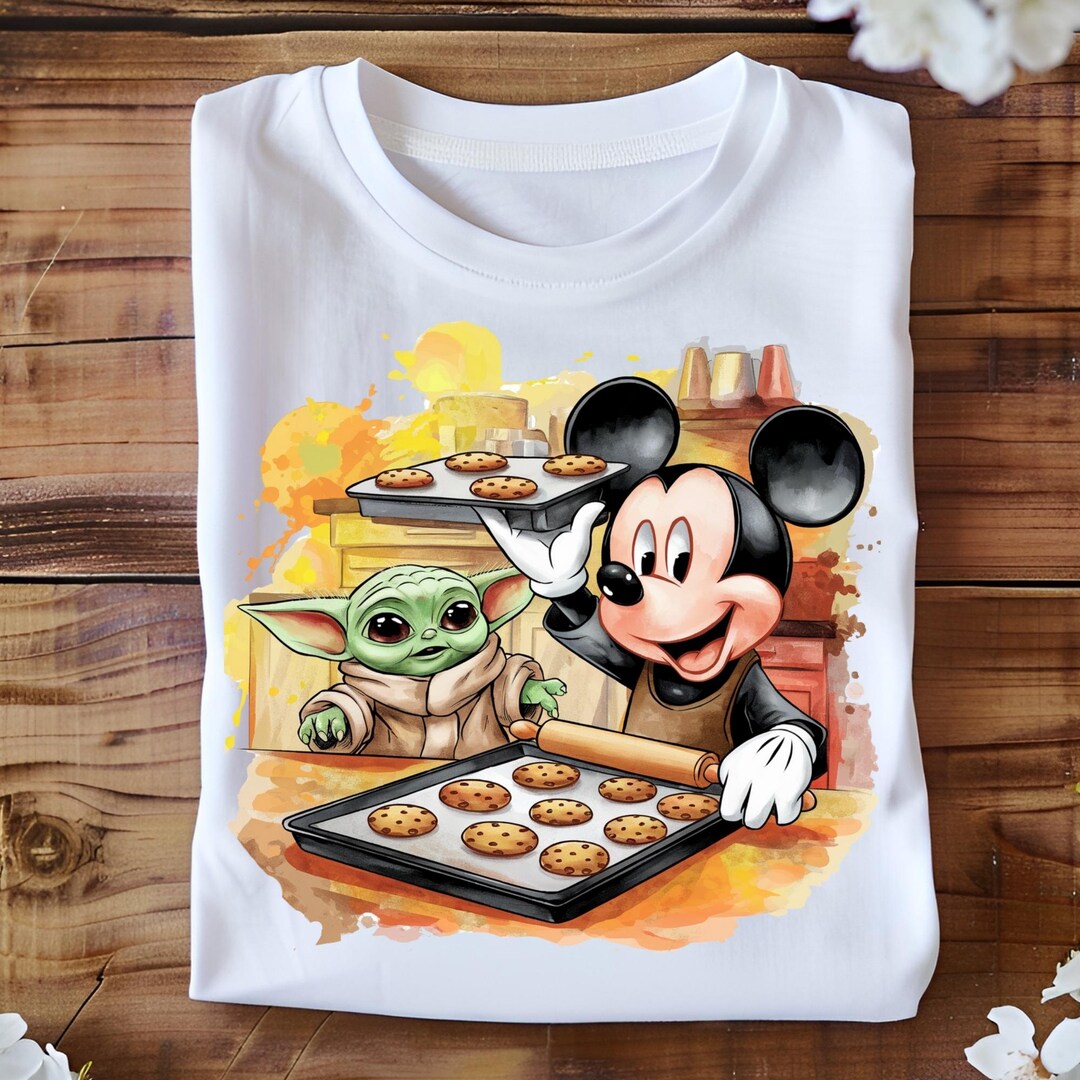 Mickey and Baby Yoda Baking Png, Grogu Cookie Kitchen Clipart for Kids ...