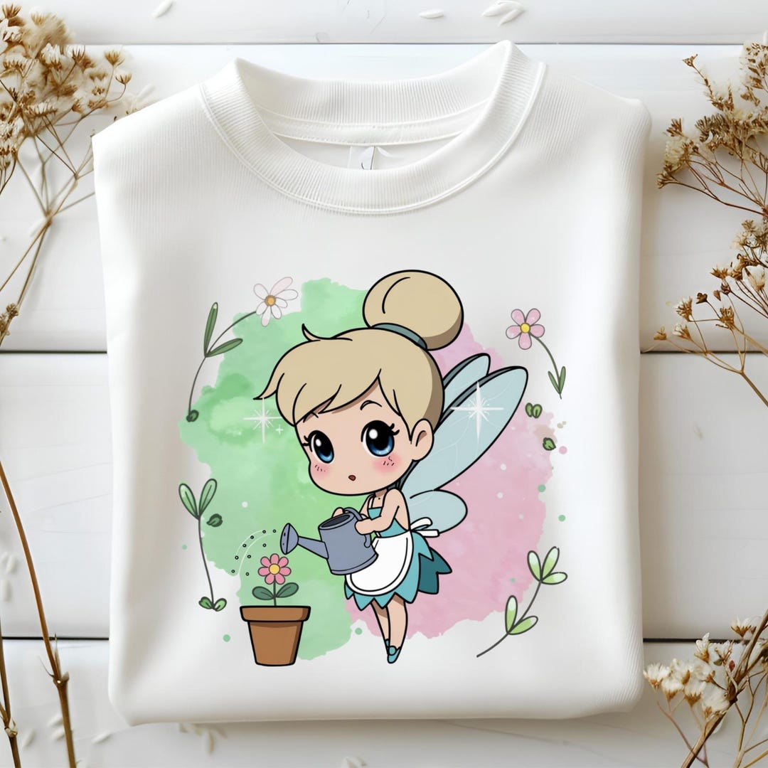 Chibi Tinker Bell Png, Fairy Watering Flower Clipart, Cute Garden ...
