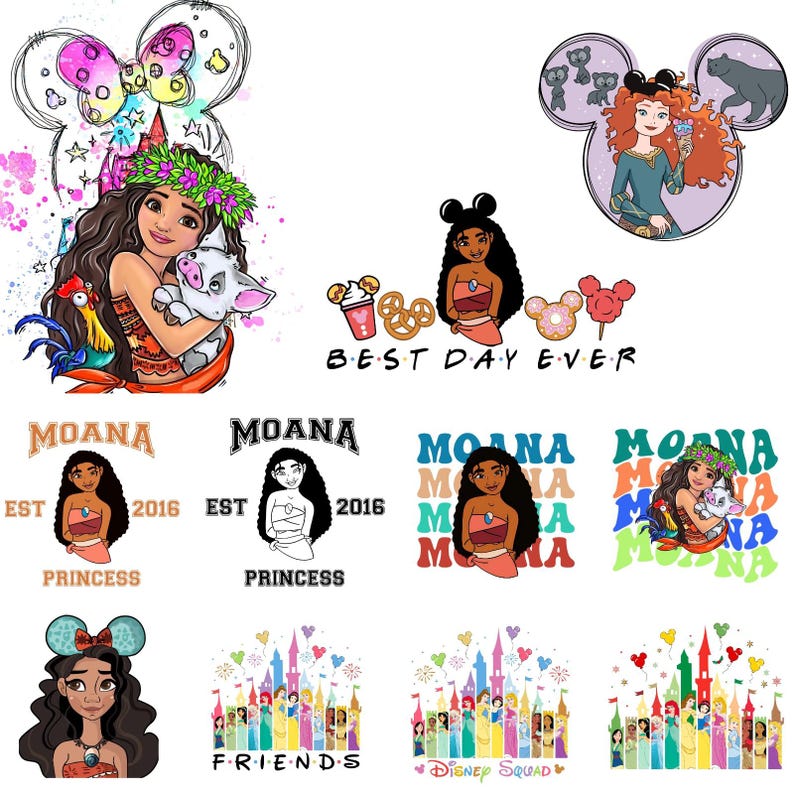 Moana Png Bundle, Tropical Island Princess Clipart, Cute Moana With Pua ...