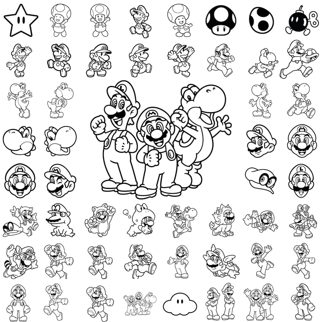 Super Mario SVG Bundle for Cricut and Sublimation, Mario Clipart Bundle ...