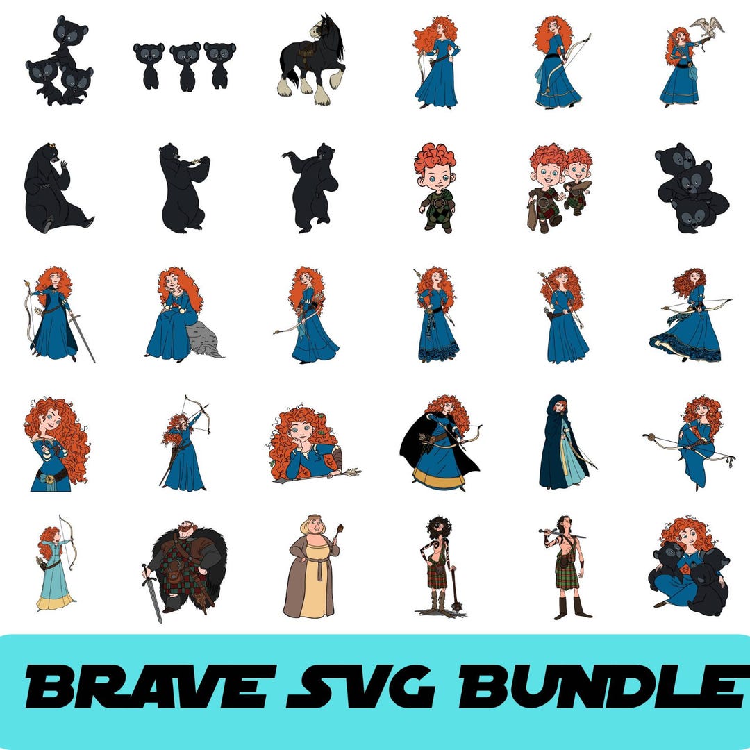 Merida Svg Bundle, Brave Svg Png, Merida Sublimation Cliaprts Bundle ...