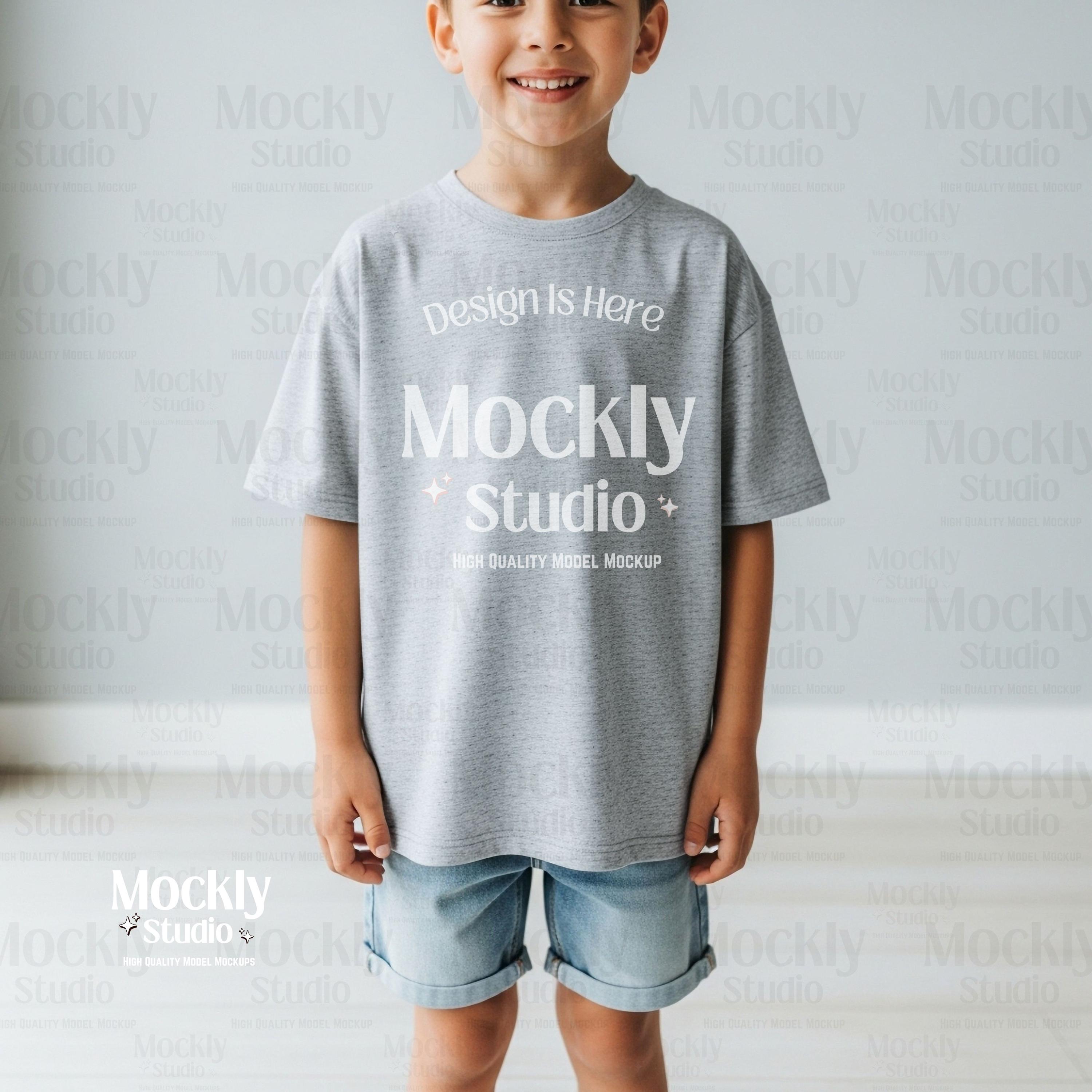 Ash Grey Youth T-shirt Mockup: Gildan 5000B Model (digital Download) - Etsy