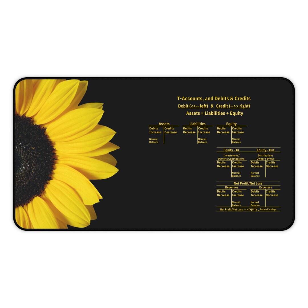 Sunflower Accounting T-accounts Desk Mouse Mat: Accounting Student ...