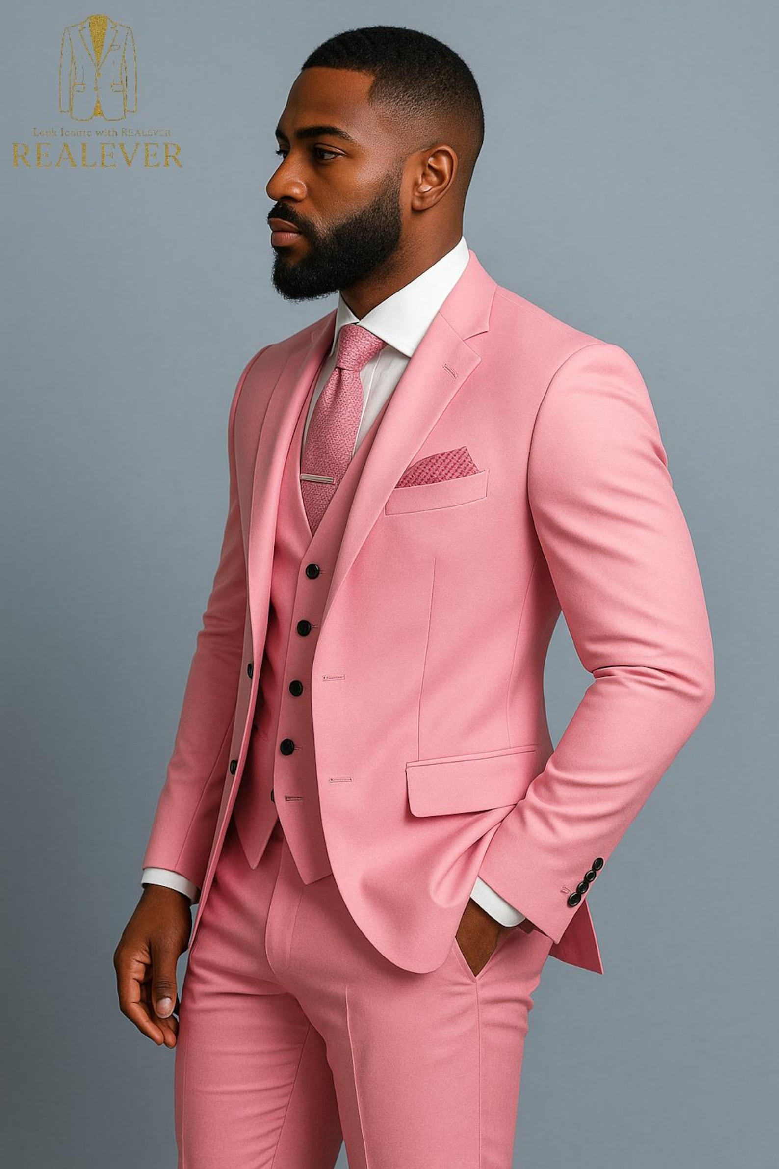 Men's Pink Slim Fit Suit: Wedding Tuxedo, Prom Outfit - Etsy