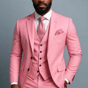 Men's Pink Slim Fit Suit: Wedding Tuxedo, Prom Outfit - Etsy