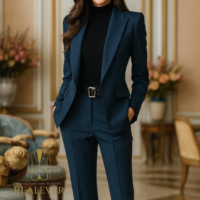 Metallic Blue Women Suit - Etsy Canada