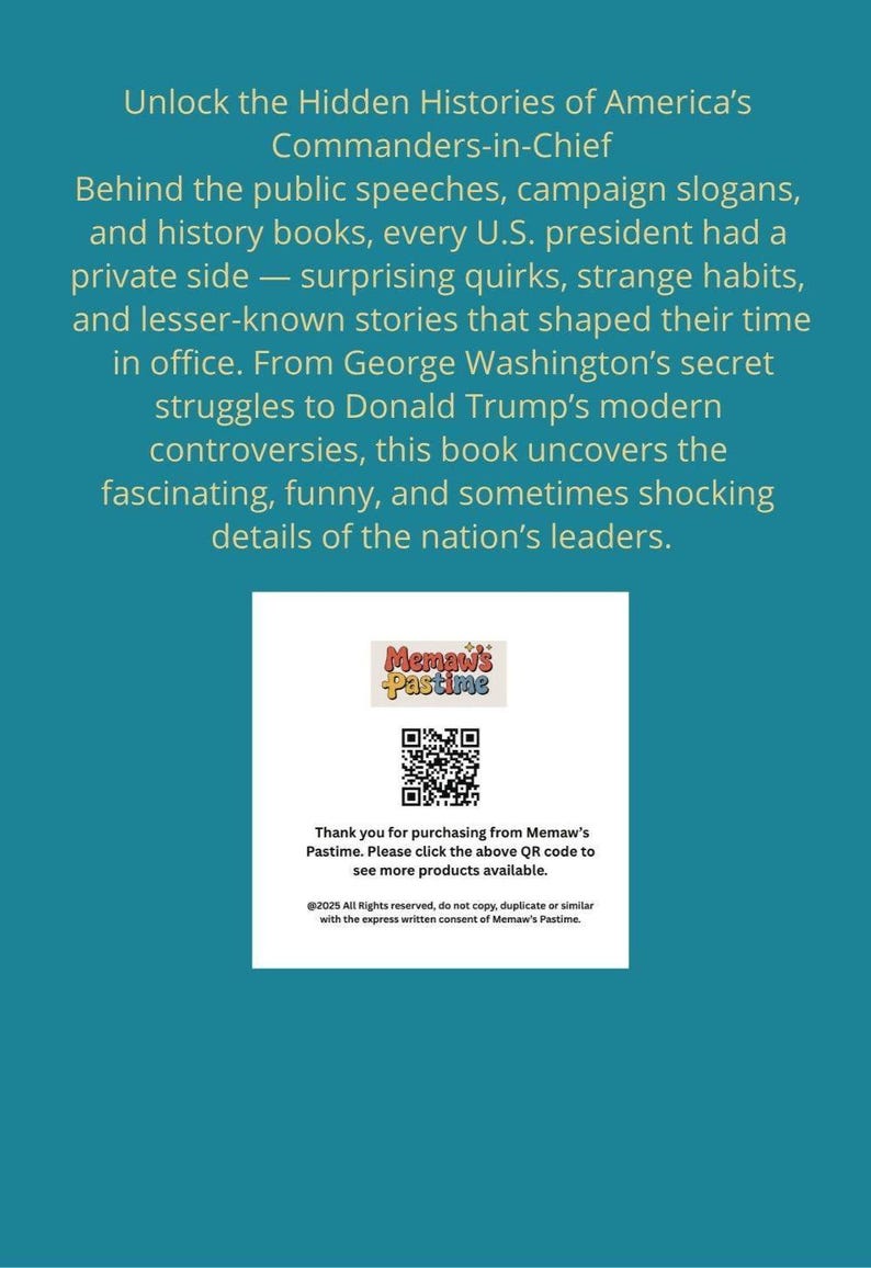 Presidential Trivia Game: US Presidents History Quiz (printable PDF) - Etsy