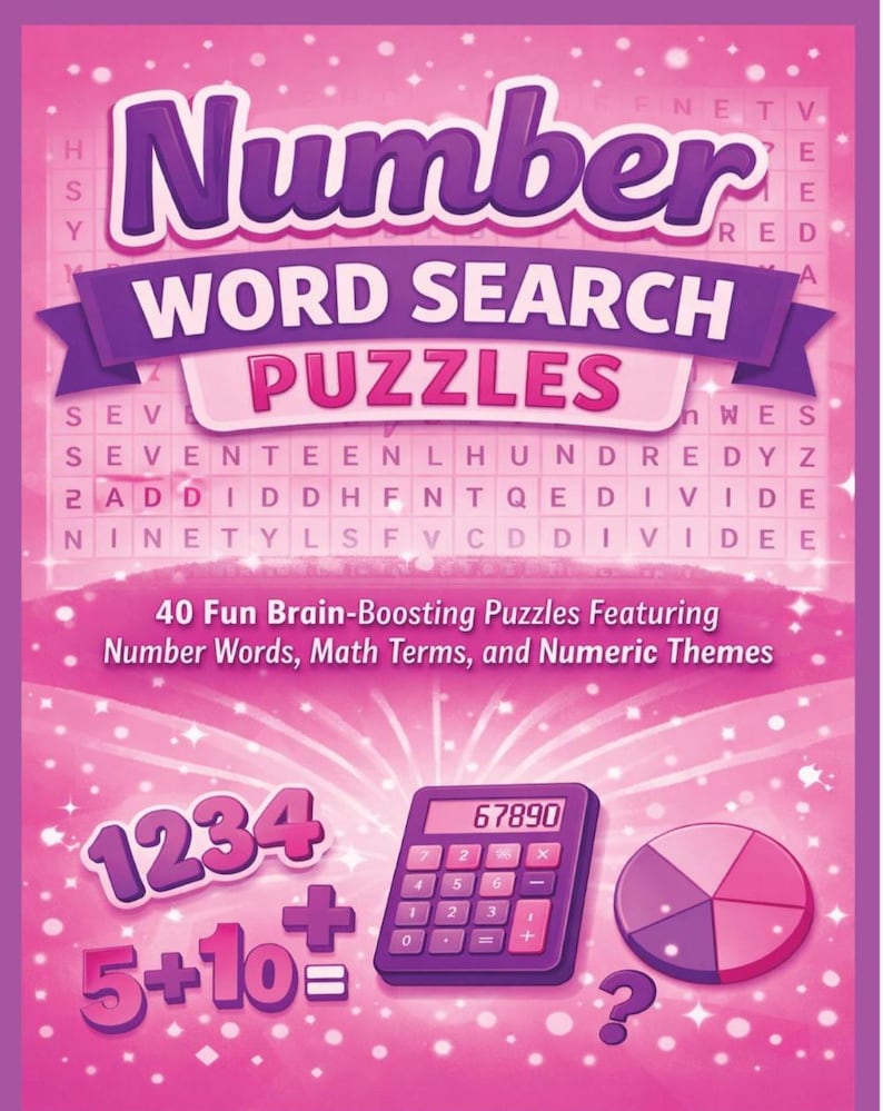 Number Word Search Puzzle Book | Math & Number Puzzles - Etsy