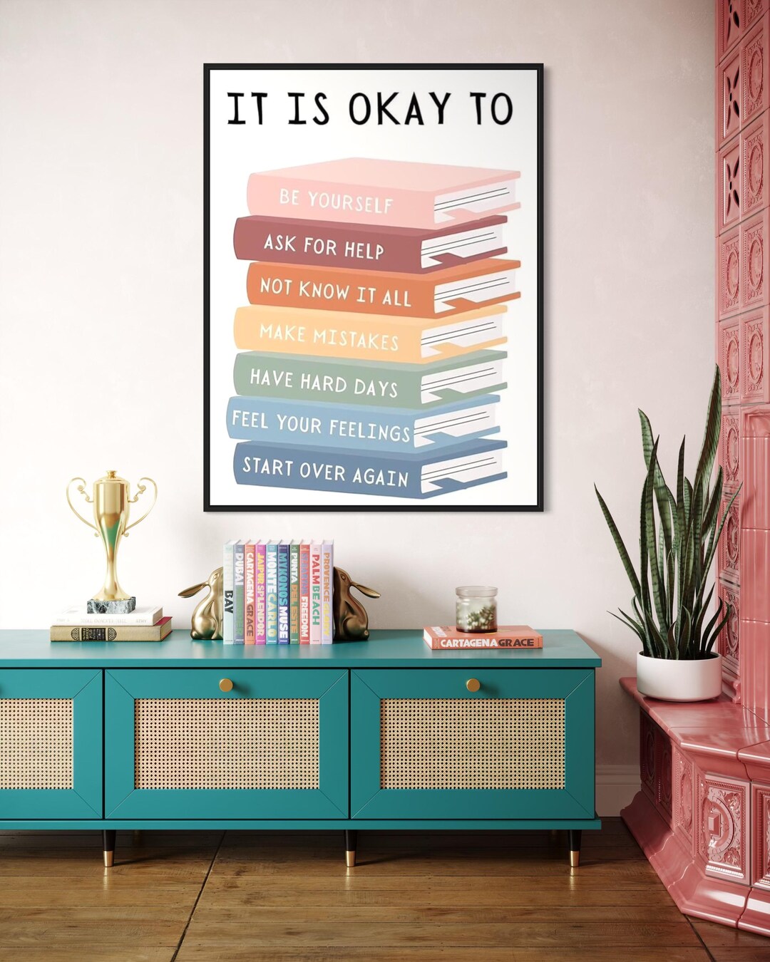 Mental Health Affirmation Poster – It’s Okay to Be Yourself Print ...
