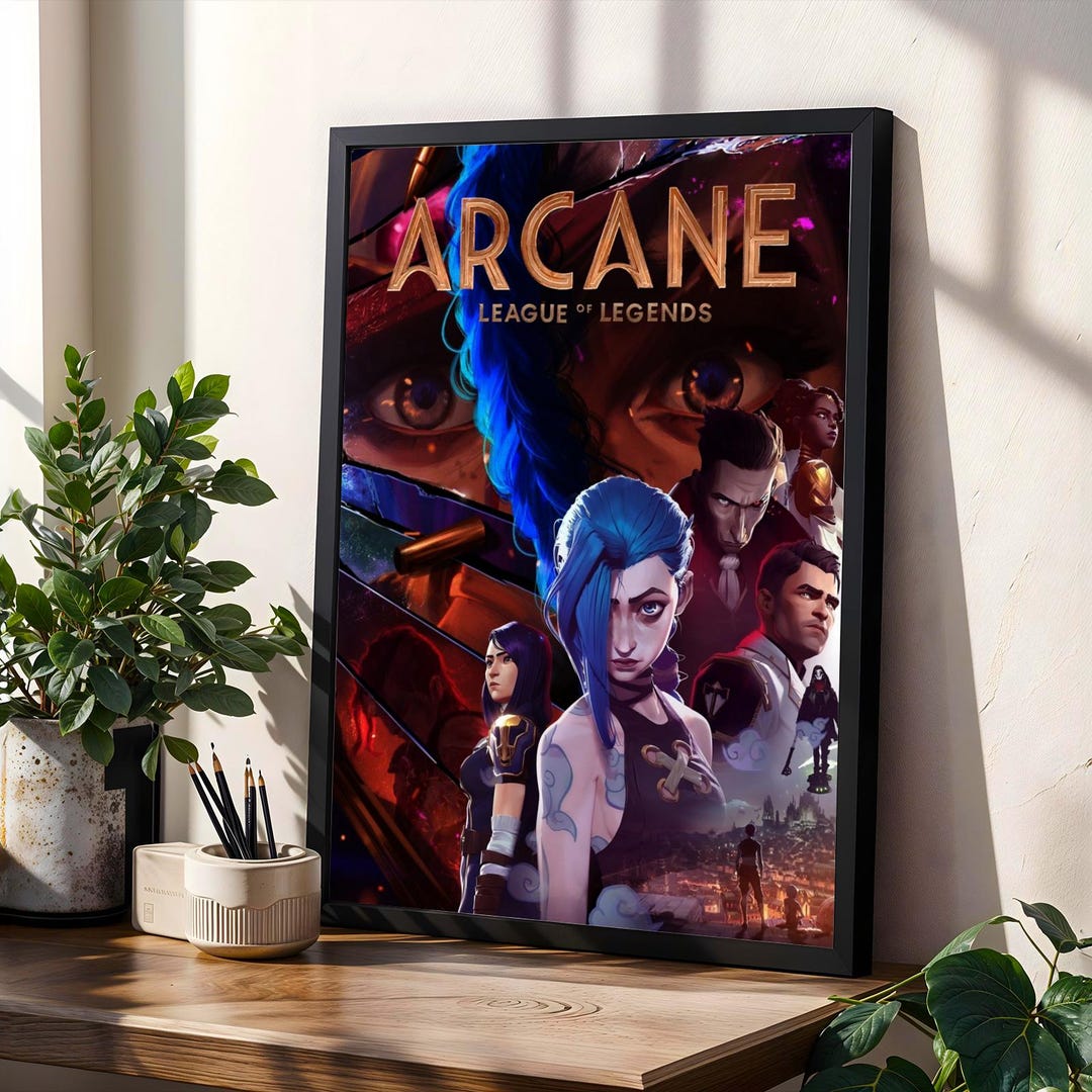 Arcane Character Portrait Poster – Blue and Purple and Orange and Red ...