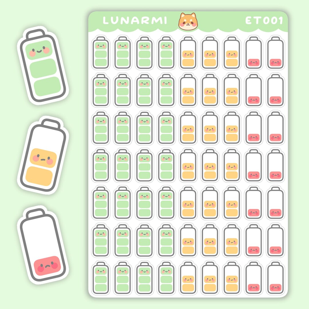 Cute Energy Tracker Planner Journal Stickers - Etsy