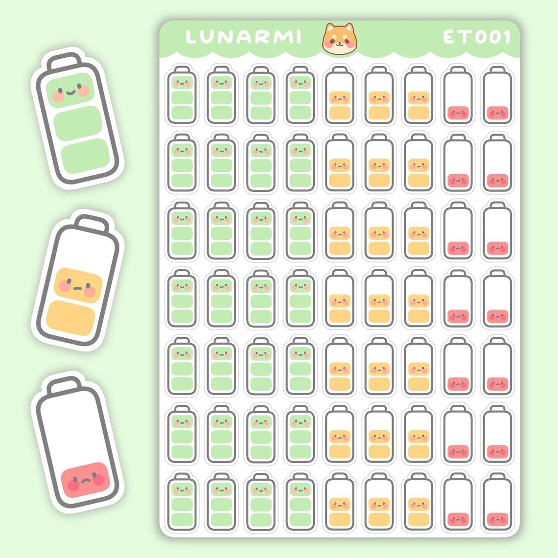 Cute Energy Tracker Planner Journal Stickers - Etsy