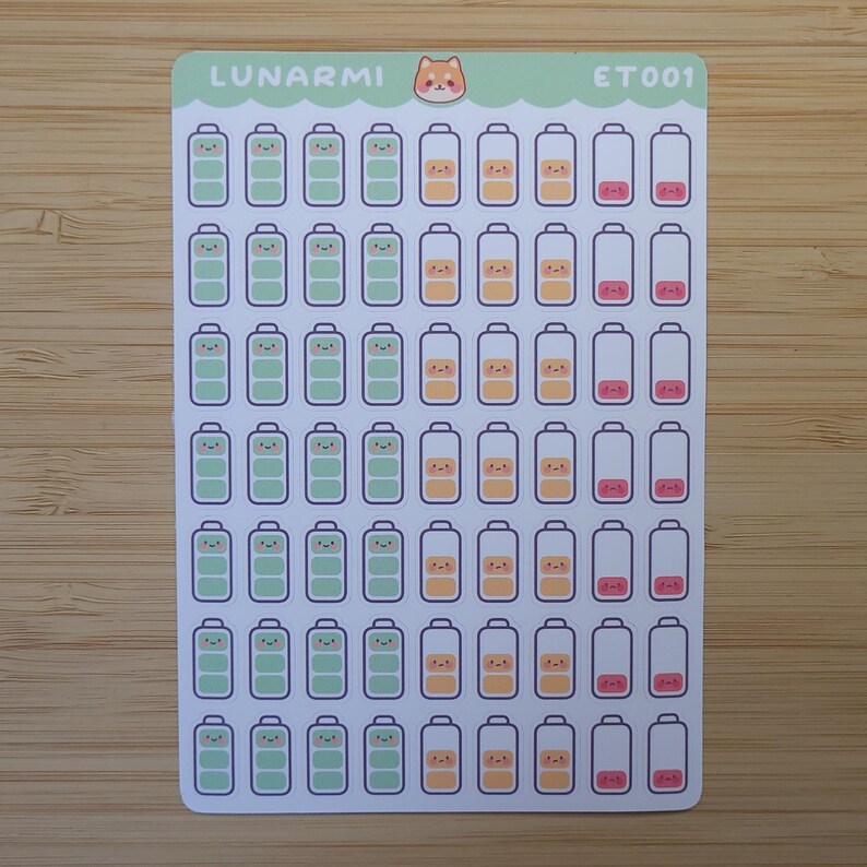 Cute Energy Tracker Planner Journal Stickers - Etsy