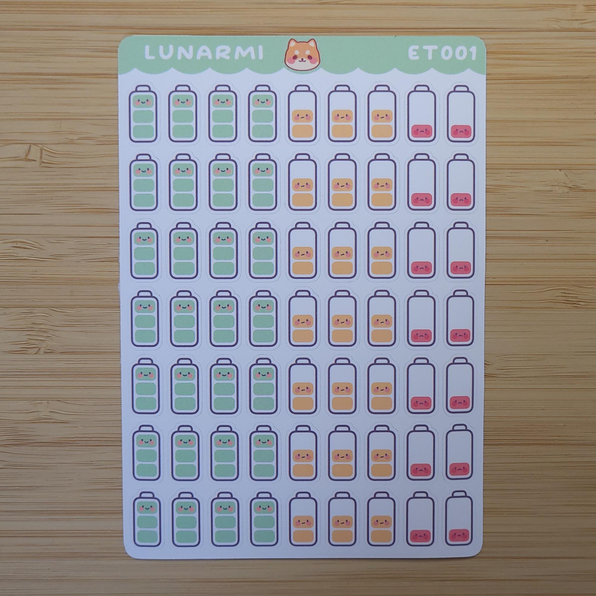 Cute Energy Tracker Planner Journal Stickers - Etsy