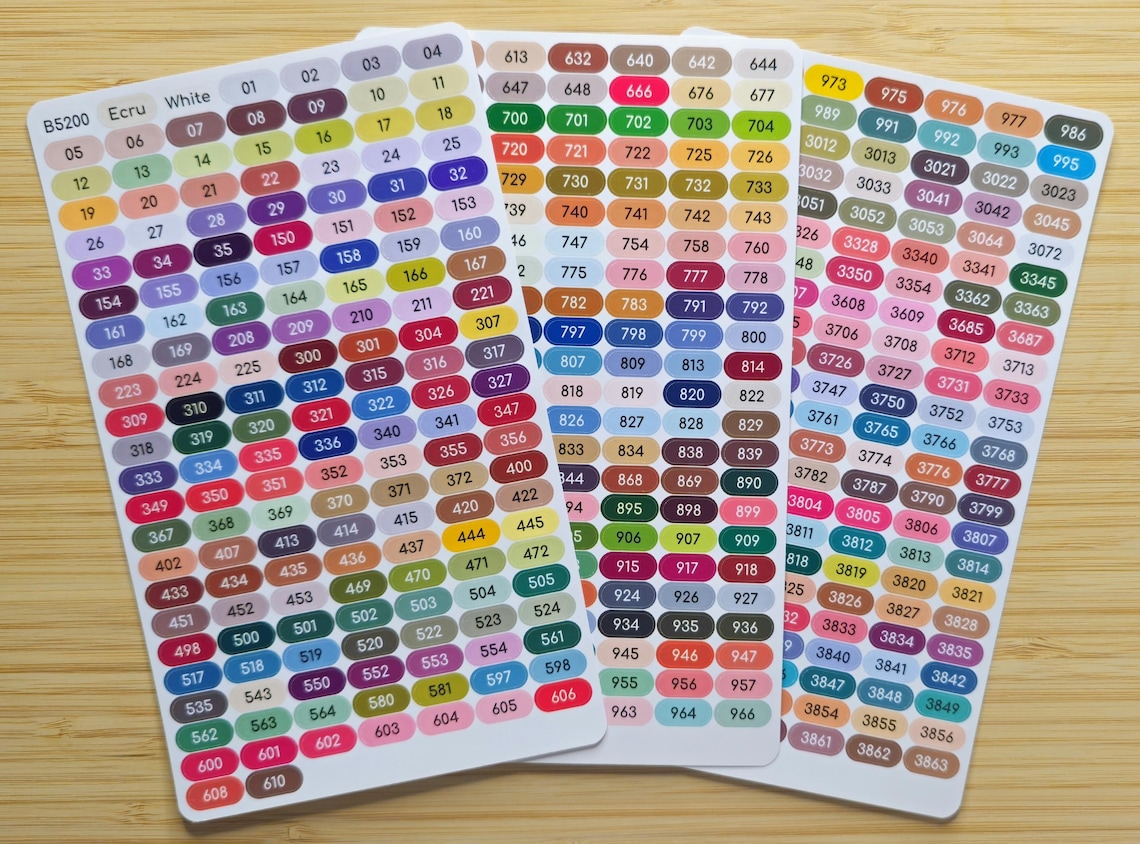 DMC Colour Vinyl Stickers Labels - Etsy