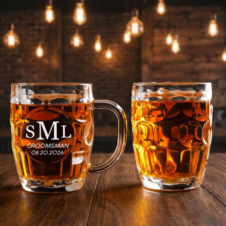 Personalized Dimpled Beer Mug, Custom Engraved 20oz Beer Glass, Laser ...