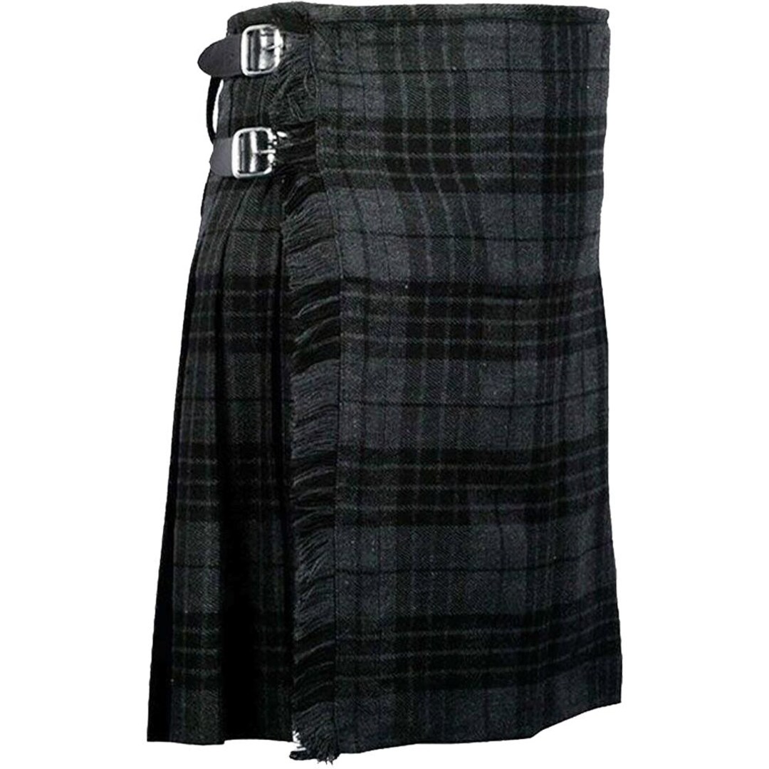 Handmade Night Watch Tartan Kilt: Acrylic Wool, Leather Straps - Etsy