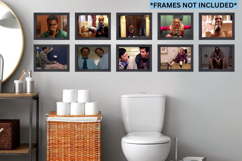 Funny Bathroom Art Movie Poster, Movie Toilet Scenes, Silly Bathroom ...