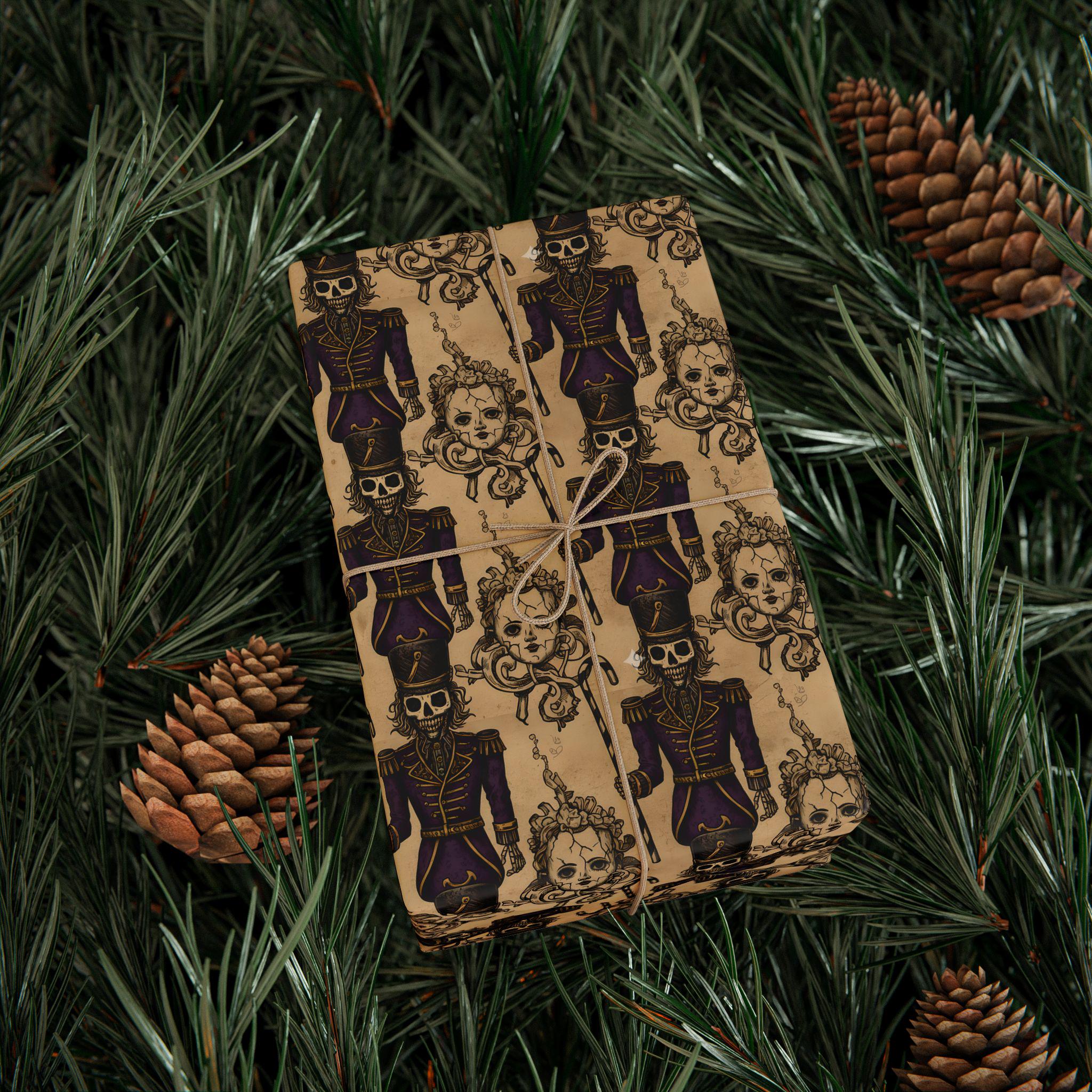 Gothic Nutcracker Wrapping Paper | Dark Christmas Gift Wrap | Vintage ...