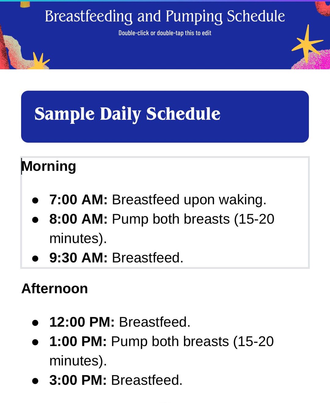 Breastfeeding & Pumping Schedule | Printable New Mom Guide | Digital ...