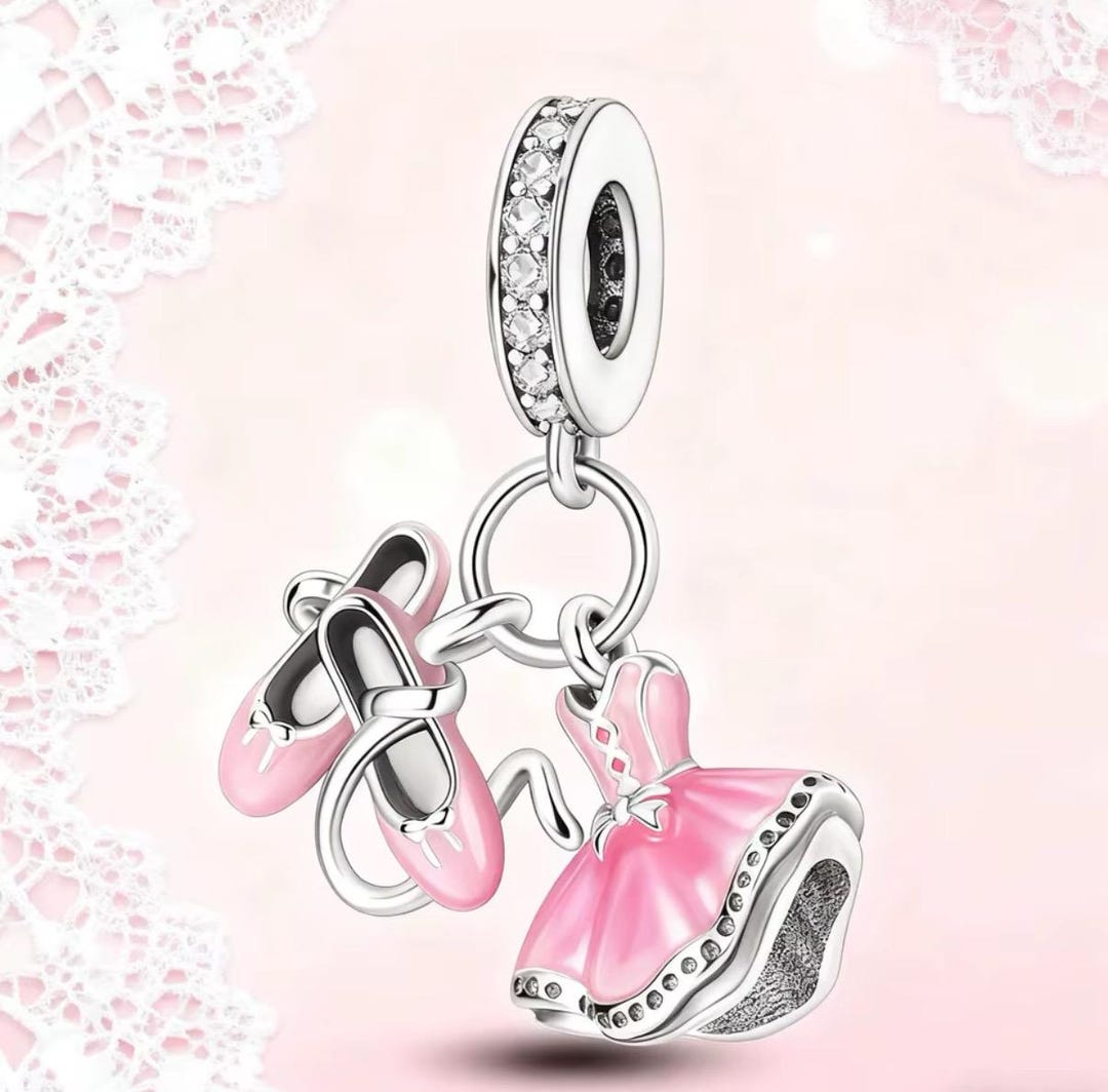 Ballet Dress Charm | Pandora Compatible | Sterling Silver Pink Enamel ...
