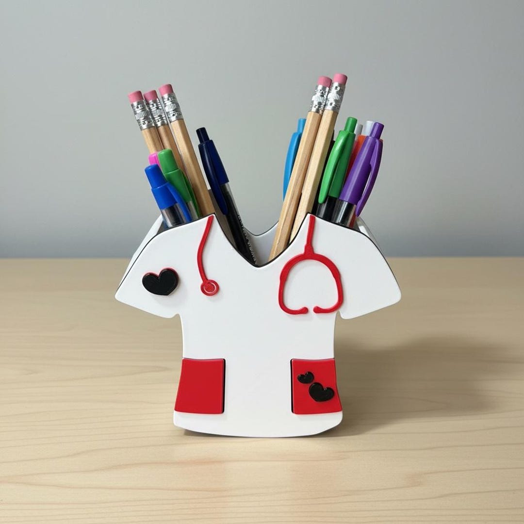 Nurse Scrubs Pen Holder | Cute Nurse Desk Organizer | Healthcare Worker ...