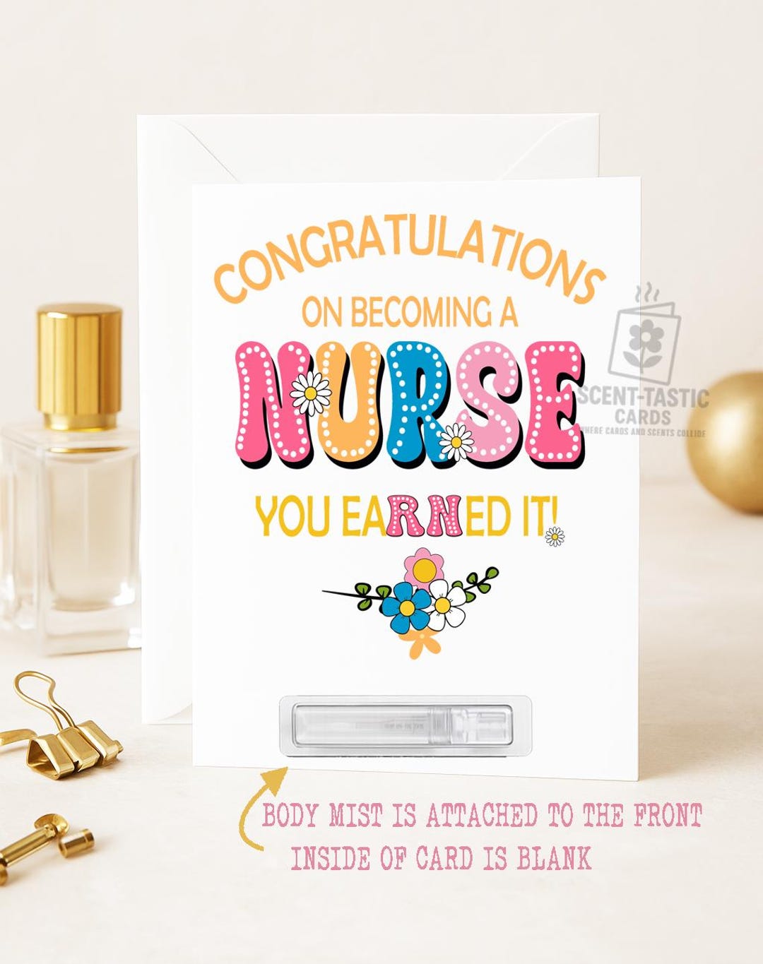 Nurse Graduation Card With Body Spray: Scent-tastic Handmade Greeting ...