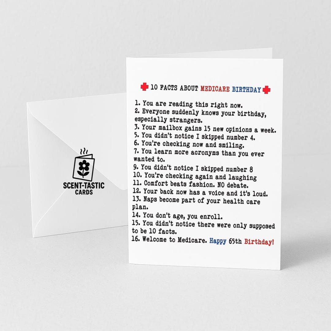 Funny 65th Birthday Card, Medicare Birthday, Personalized - Etsy