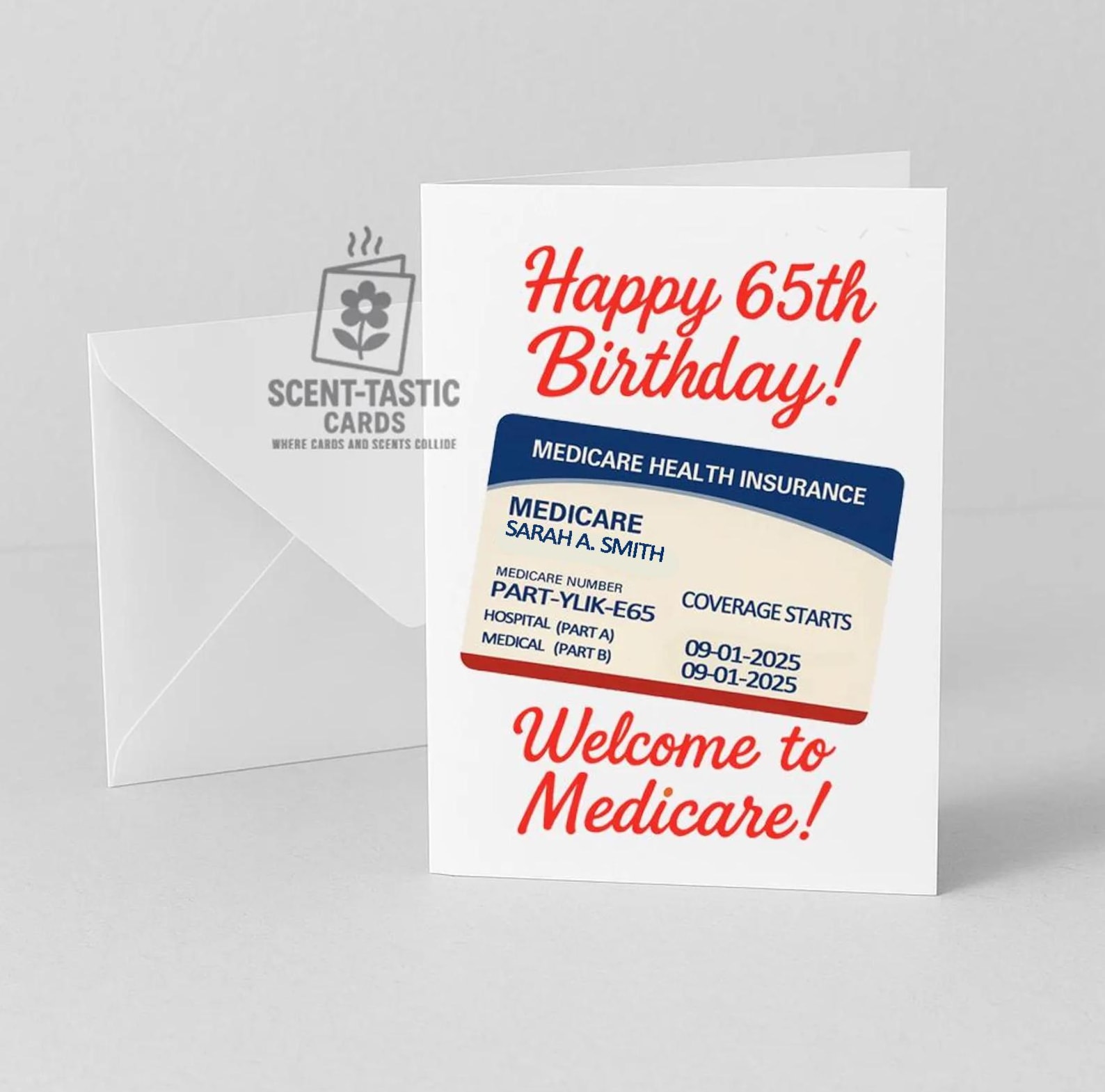Funny 65th Birthday Card, Medicare Humor, Personalized Greeting ...