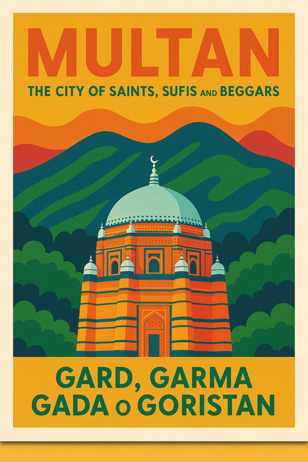 Multan Printable Poster the City of Saints, Sufis & Beggars – Pakistan ...