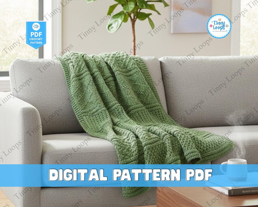 Vintage Fisherman Knitting Afghan Pattern Aran Cable Lap Blanket ...
