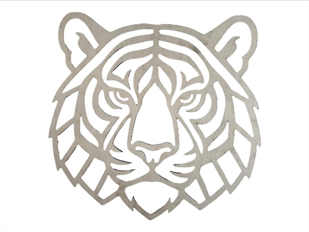 Decorative Wooden Tiger – Laser Cut in 5 Mm Poplar – Animal Wall ...