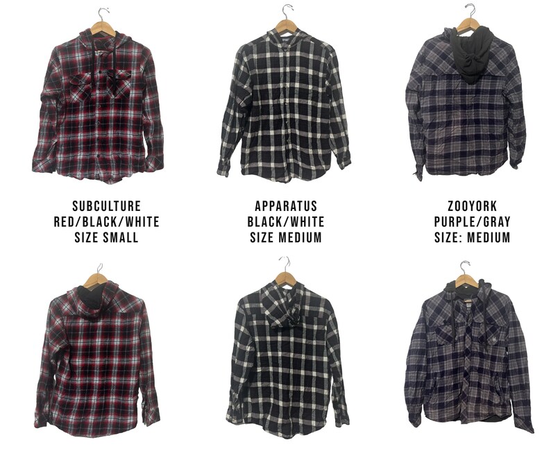 PICK ONE: Hooded Flannel Shirt Plaid Vintage Grunge Style Flannel ...