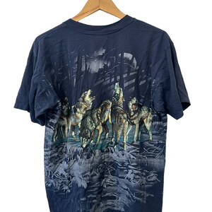 Habitat Wolves Howling at the Moon Vintage Short Sleeve Tshirt Navy ...