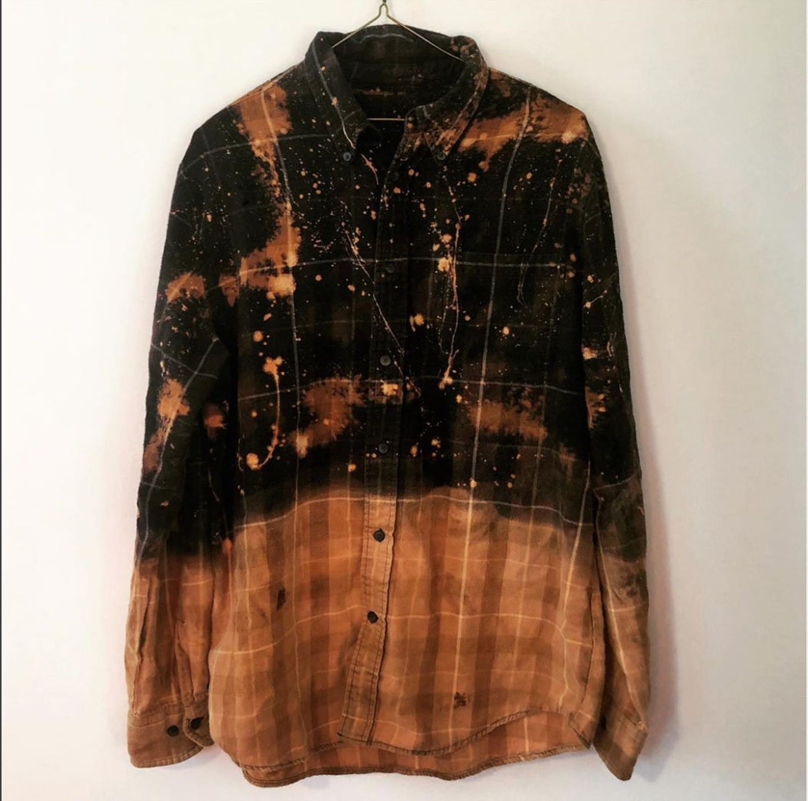 Custom Bleach Splatter Flannel Shirt Bleached Grunge Style - Etsy