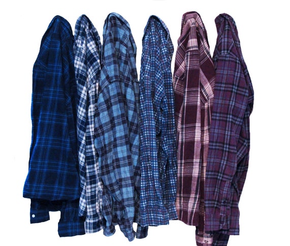 PICK ONE: Blue Flannel Shirt Purple Flannel Vintage Flannels PICK ONE: Blue Flannel Shirt Purple Flannel Vintage Flannels